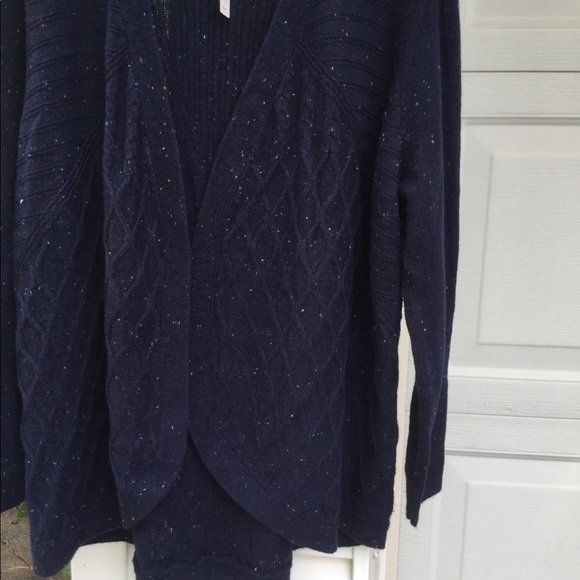 Talbots | Sweaters | Nwt Talbots Navy Blue With Flecks Flyaway Cardi ...